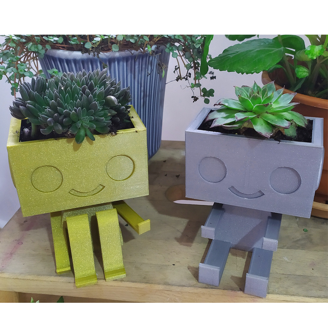 Cute Robot Planter 3d Printed Locally By Independent Makers
