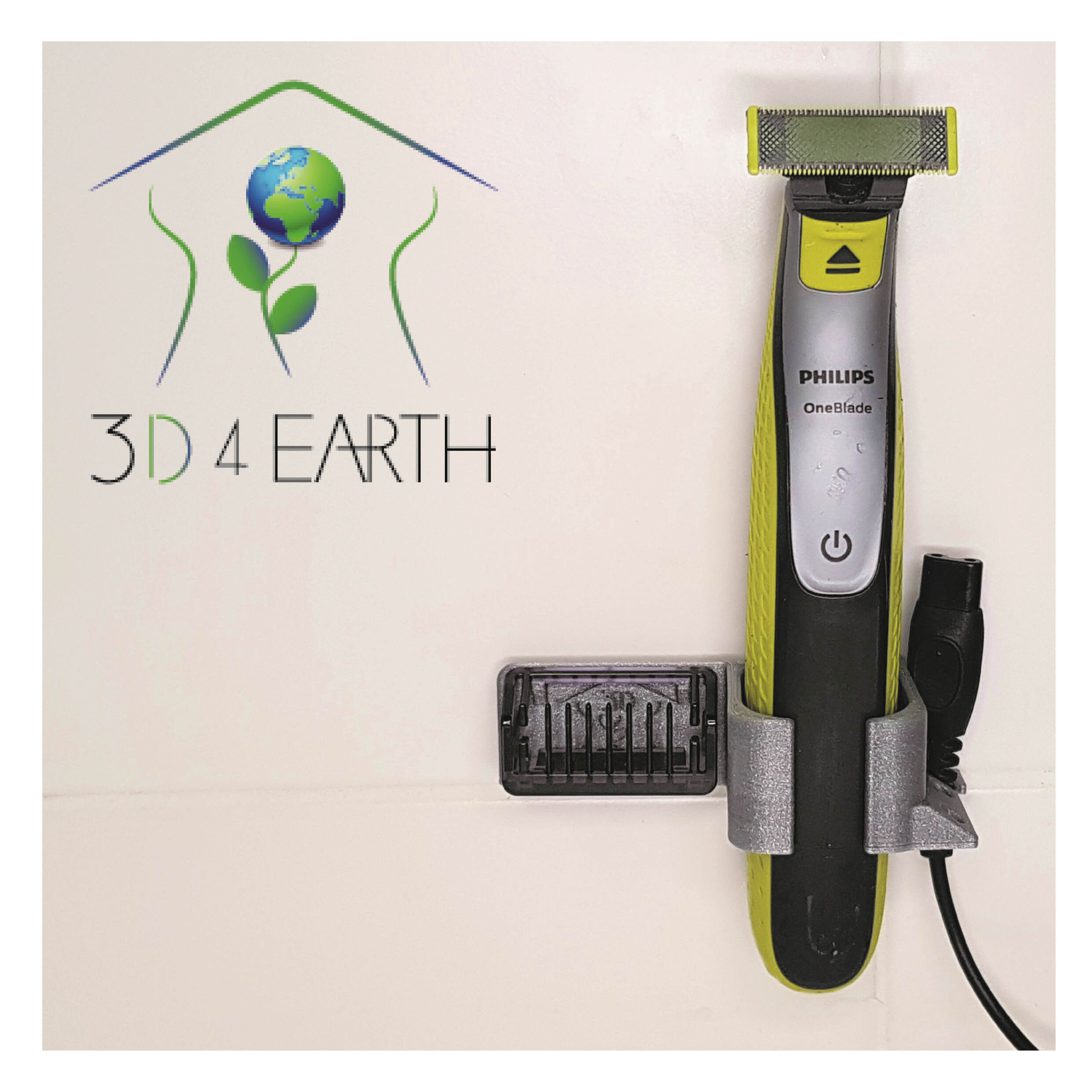 Wall Mount for One Blade Razor | 3D-printed locally by independent makers.