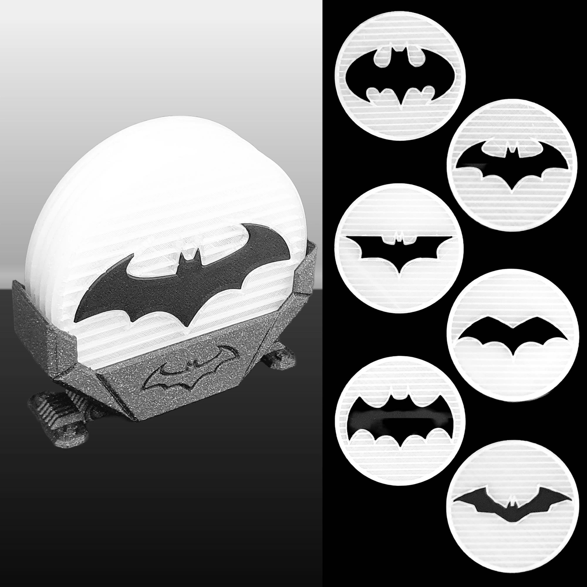 Bat-Coaster Collection | 3D-printed locally by independent makers.