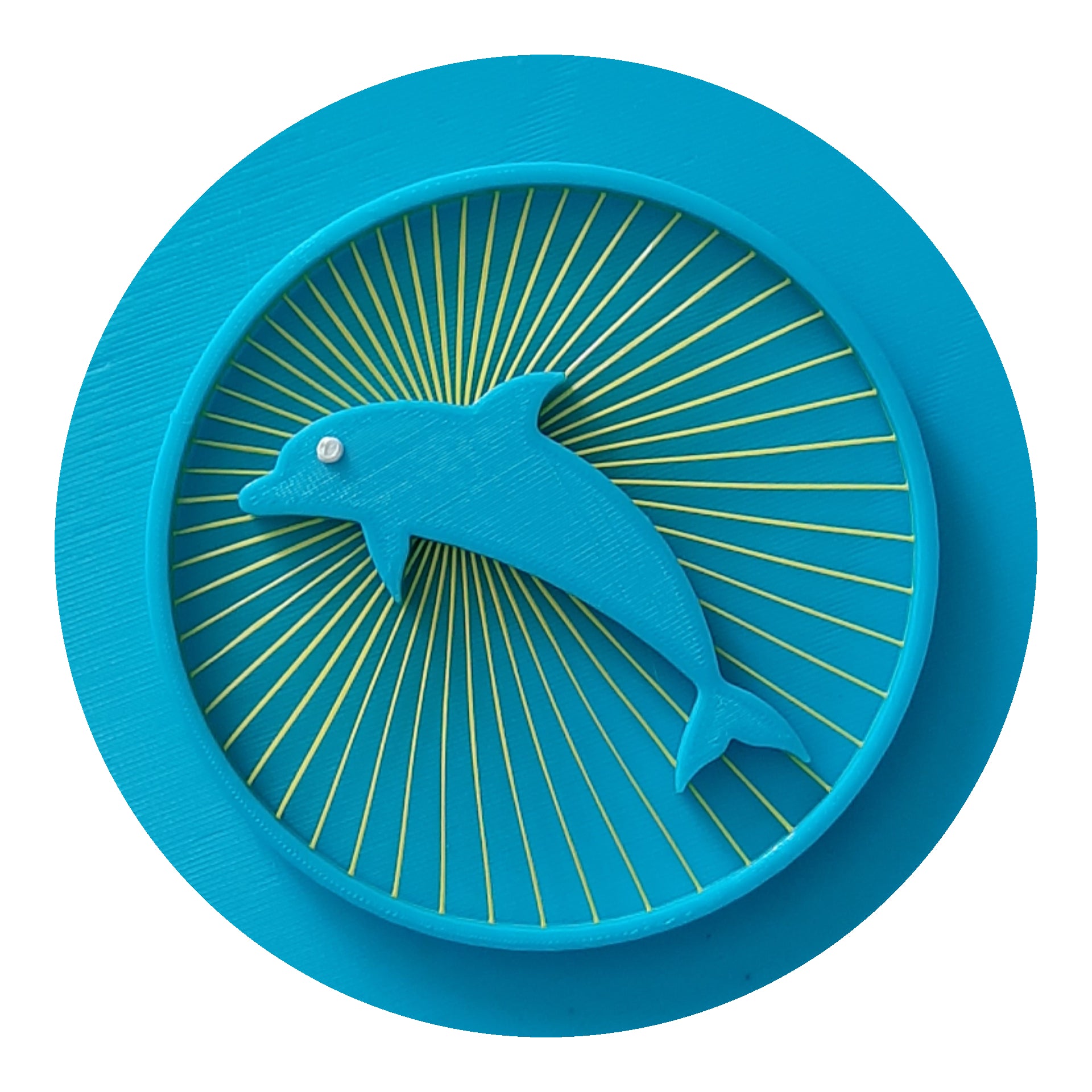 Stringart Dolphin Fish | 3D-printed locally by independent makers.